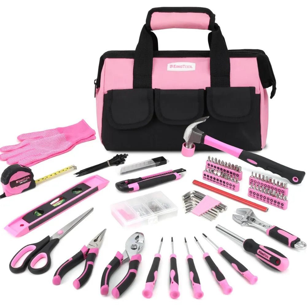 KingTool 275-PCS Tool Set - Pink Home Kit w/Storage Bag